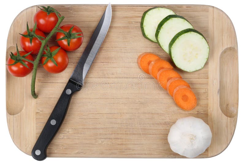 Preparing Food, Slicing Vegetables Knife on Cutting Board Stock Photo ...