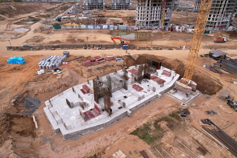 Preparing Formwork for First Floor Slab at Construction. Formworks and ...