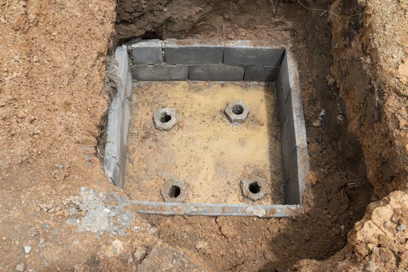 Preparing the Foundation on the Ground for Construction Columns. Stock ...