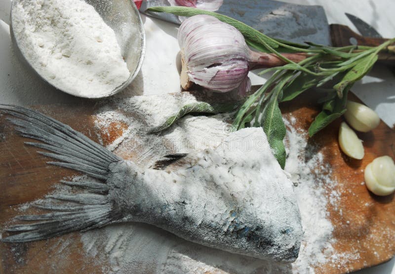 Preparing Fresh Fish for Cooking Stock Photo - Image of food, fresh ...