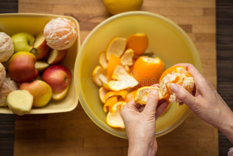Preparing Fruits for Breakfast Stock Image - Image of round, woman ...