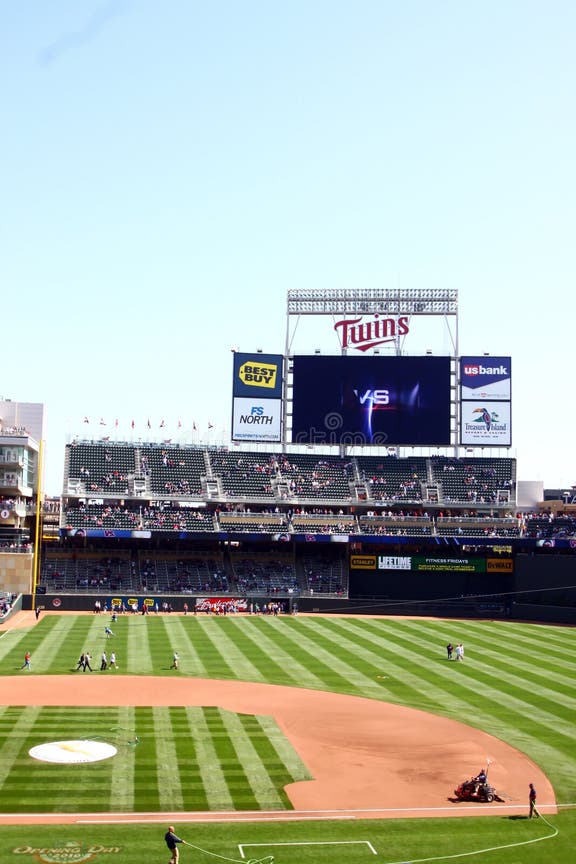 Preparing for the Game at Target Stadium Editorial Image - Image of ...