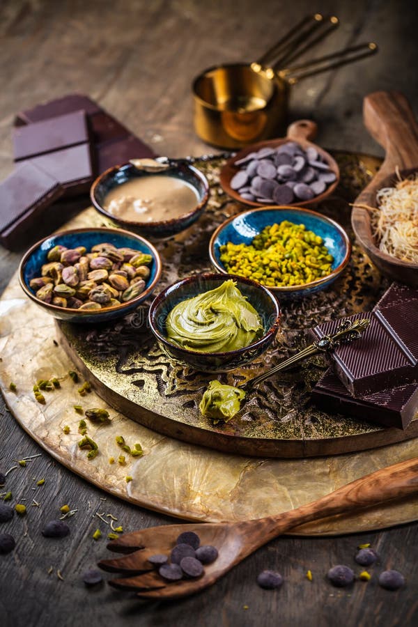 Preparing Homemade Dubai Chocolate with Ingredients Stock Image - Image ...