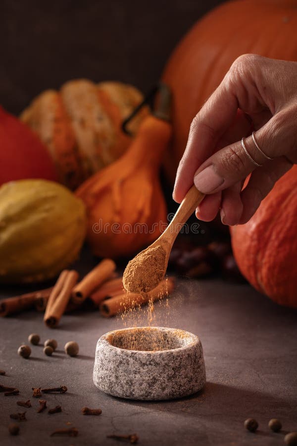 Preparing Homemade Pumpkin Spice from Scratch Stock Photo - Image of ...