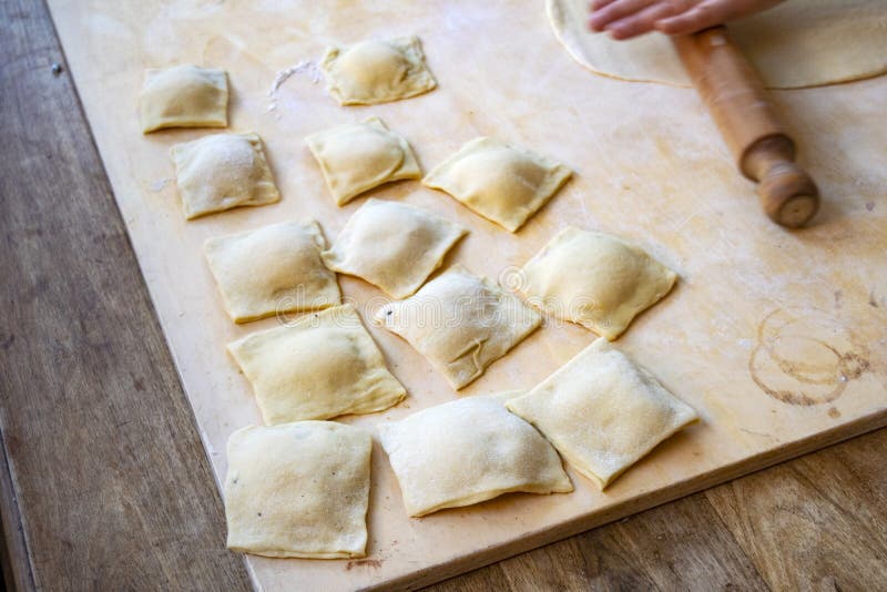 Preparing homemade ravioli stock image. Image of stuffed - 174871825