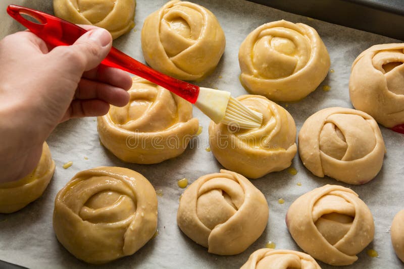 Preparing Homemade Rose Shape Cakes Stock Image - Image of delicious ...