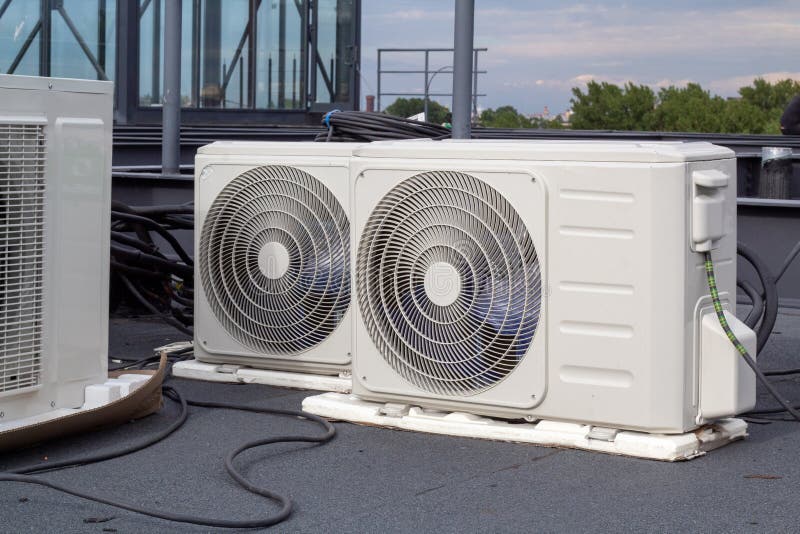 Preparing for the Installation of External Air Conditioning Units Stock ...