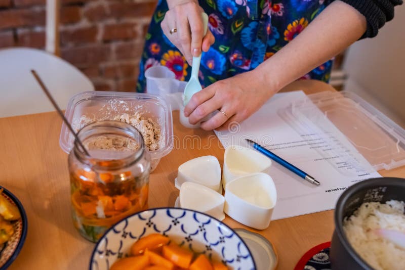 Preparing japanese bento stock photo. Image of kitchen - 363410498