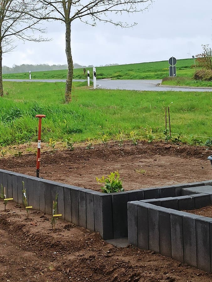Preparing the Land before Construction Work. Building a Terrace for a ...