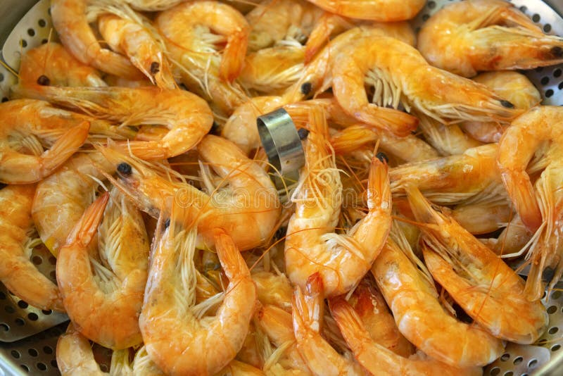 Preparing Little Prawns in a Steamer Stock Photo - Image of fresh, fish ...