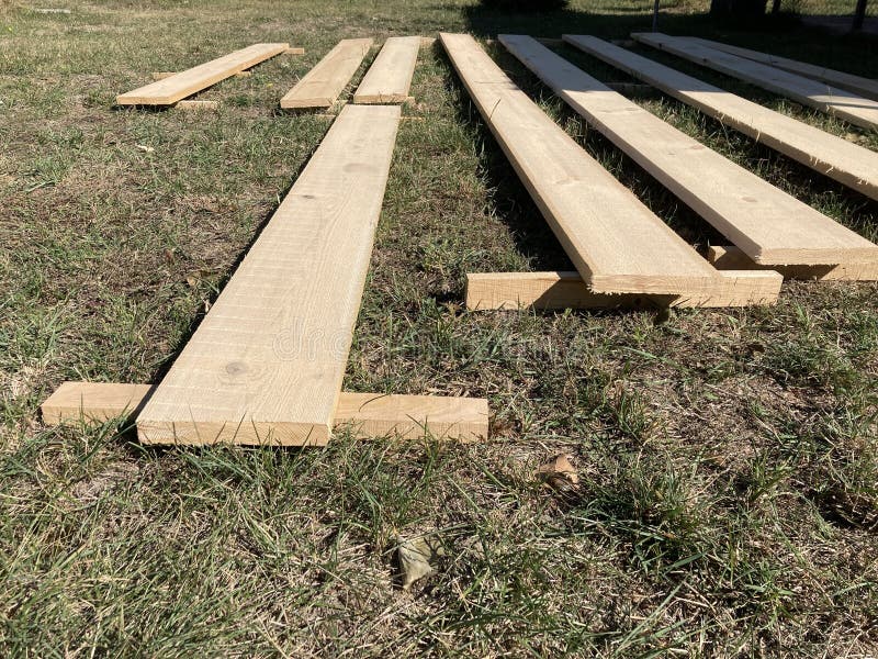 Preparing Lumber for Priming and Painting Stock Image - Image of brown ...