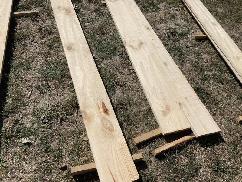 Preparing Lumber for Priming and Painting Stock Image - Image of ...