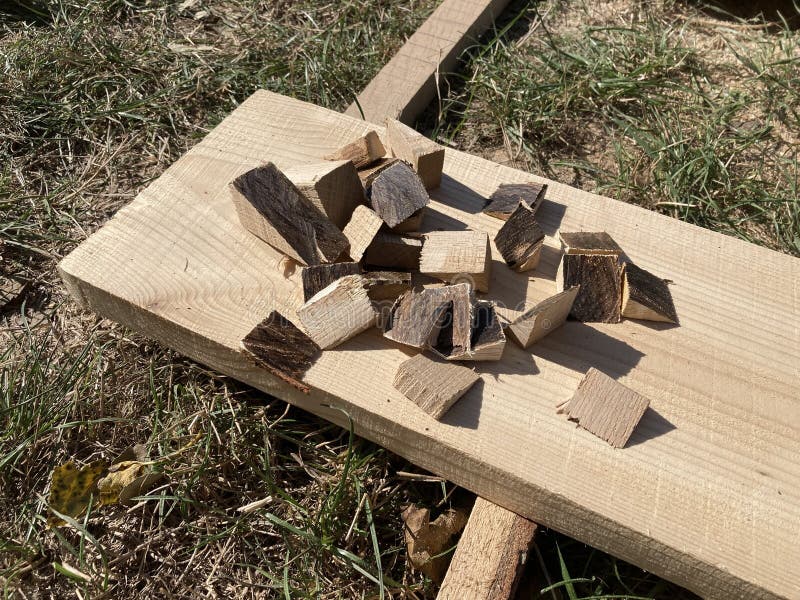 Preparing Lumber for Priming and Painting Stock Photo - Image of ...