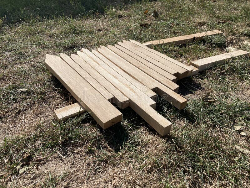 Preparing Lumber for Priming and Painting Stock Image - Image of ...