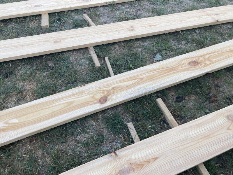 Preparing Lumber for Priming and Painting Stock Image - Image of ...