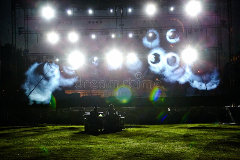 Preparing the Main Stage stock image. Image of lights - 31752473