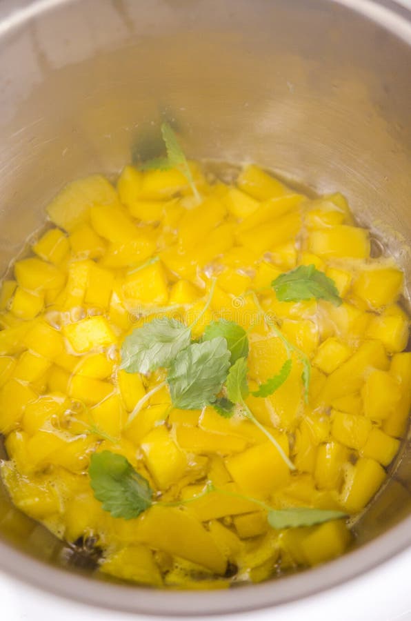 Preparing mango jam stock photo. Image of cubes, refreshing - 39178224
