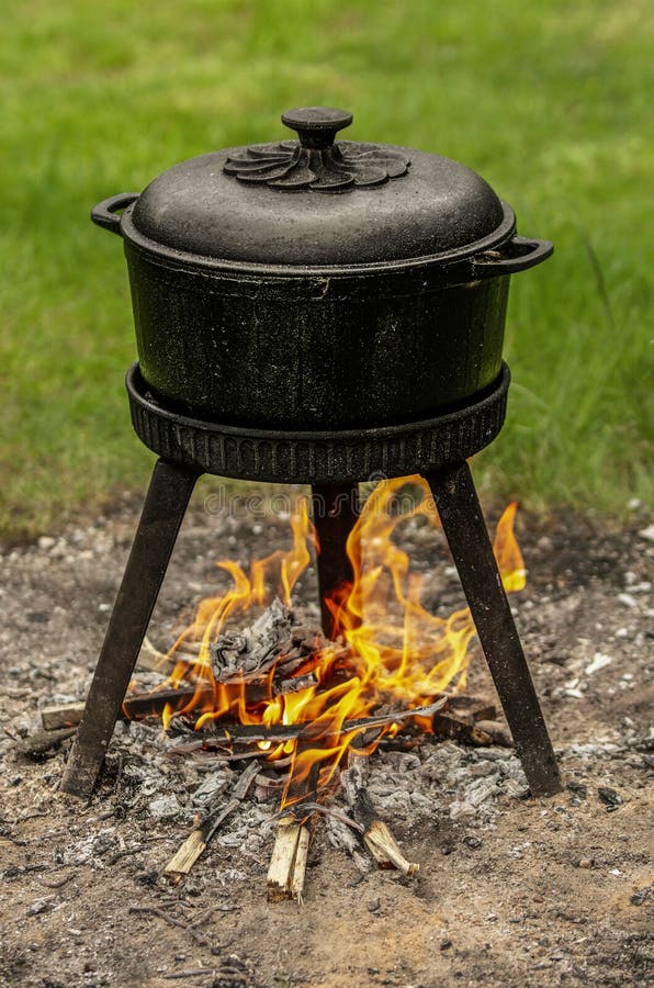 Cooking Pot Under Bonfire Stock Photos - Free & Royalty-Free Stock ...