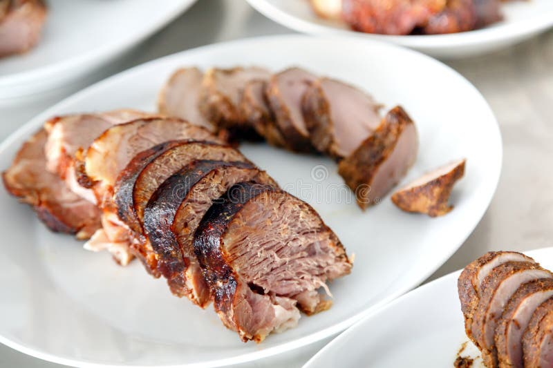 Preparing Meat on the Table Stock Photo - Image of serving, dish: 89327020