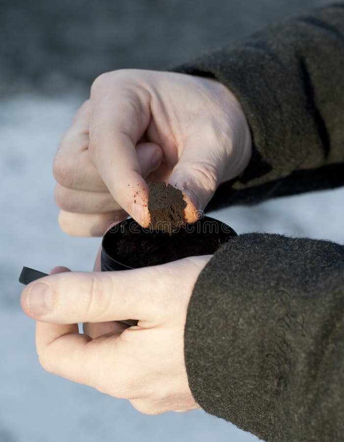 Preparing moist snuff stock photo. Image of snuffbox - 22909900