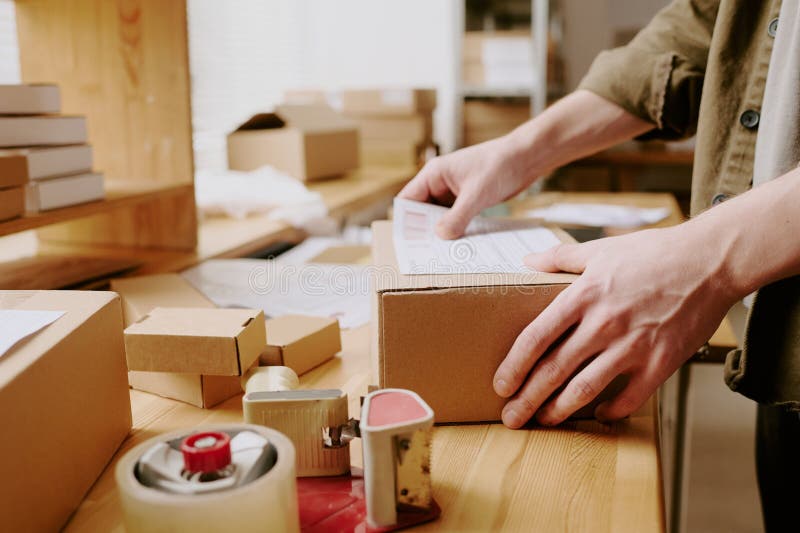 Preparing Packages Busy Warehouse Environment Stock Photos - Free ...