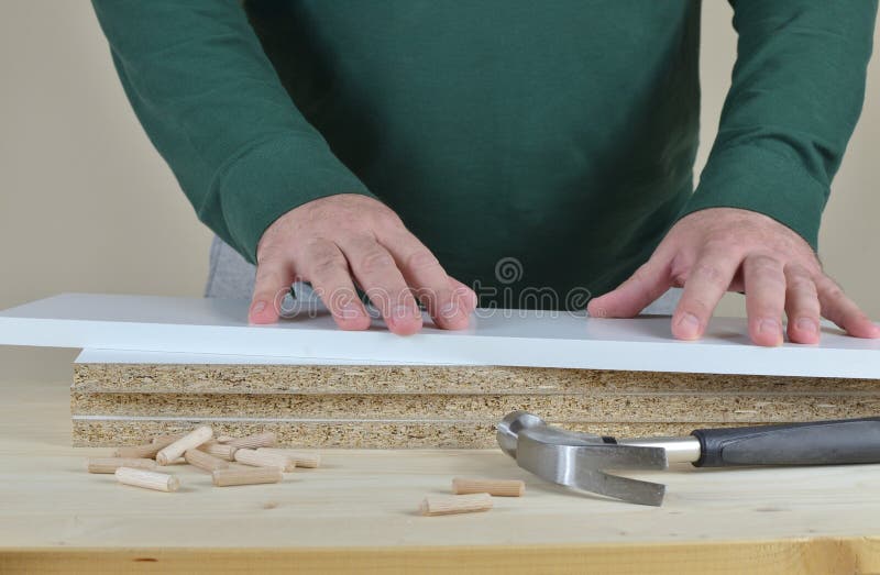 Preparing Particle Boards stock photo. Image of board - 92552754