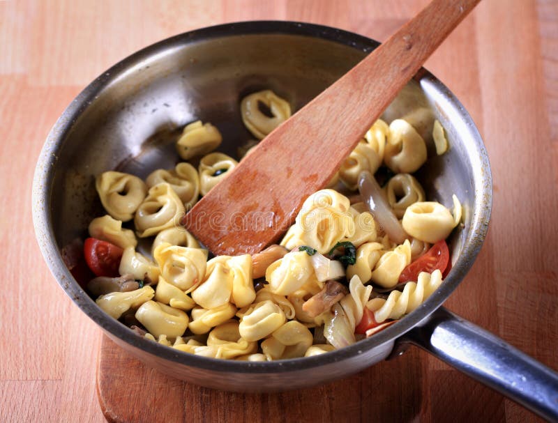 Preparing pasta dish stock image. Image of stuffed, meat - 13407799