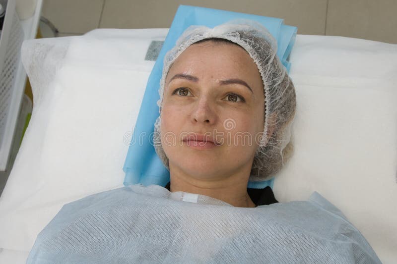 Preparing the Patient for the Cosmetic Thread Lifting Procedure. Stock ...