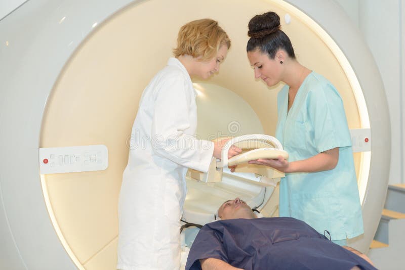 Preparing patient for scan stock photo. Image of patient - 95052322