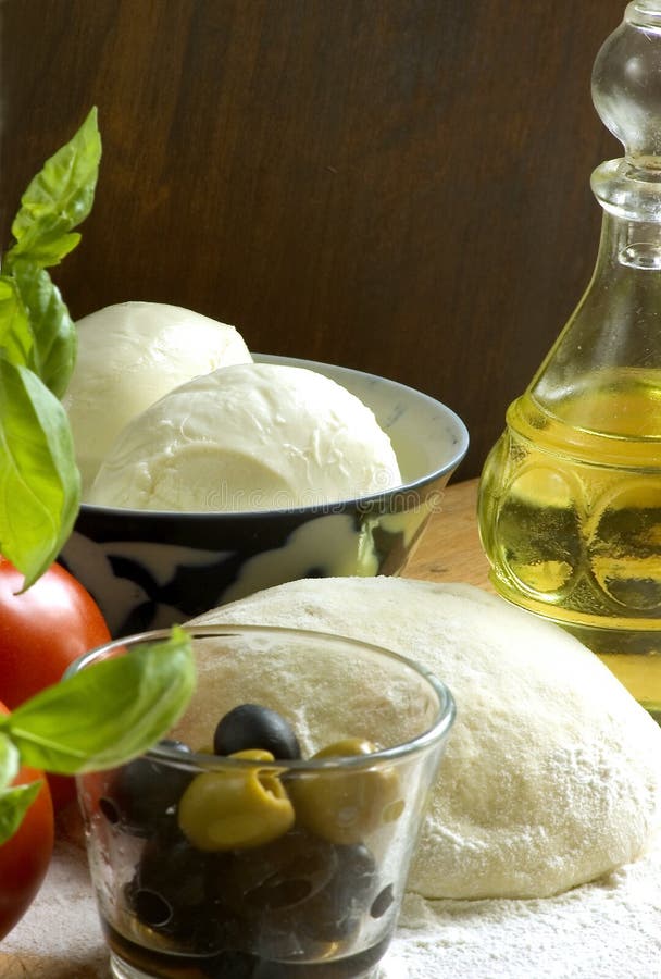 Preparing pizza step one stock image. Image of home, olives - 3263055