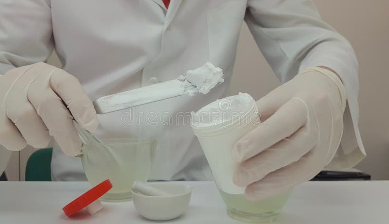 Preparing a Prescription in Ointment Stock Image - Image of white ...