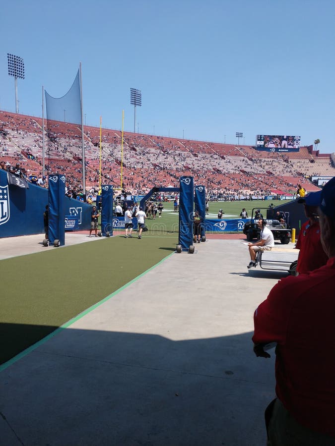 Preparing for a Rams Game in Los Angeles Coliseum Editorial Stock Image ...