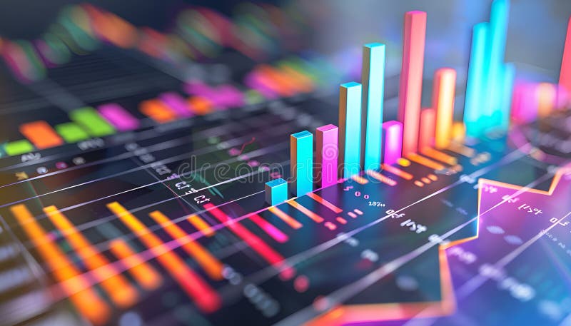 Preparing Report. Blue Graphs and Charts Stock Illustration ...