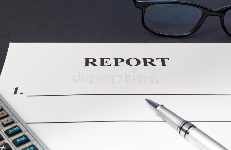 We are Preparing a Report - a Form To Fill in on a Black Table Stock ...