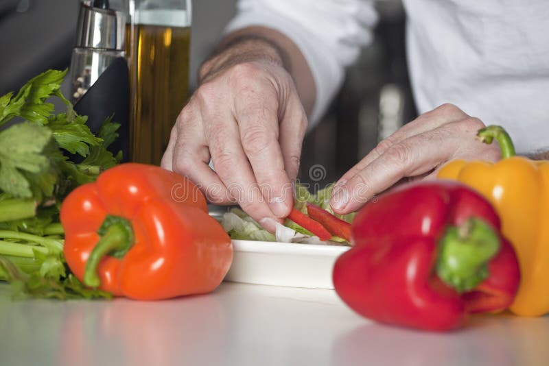 Preparing a salad stock photo. Image of autumn, health - 11997570