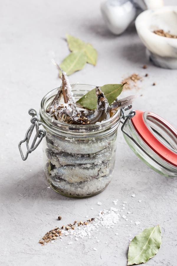 Preparing the Salted Capelin Stock Image - Image of ingredient, gray ...