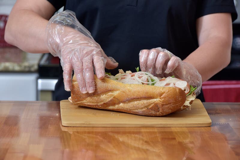 Preparing a Sandwich. stock photo. Image of lunch, sandwich - 178005514