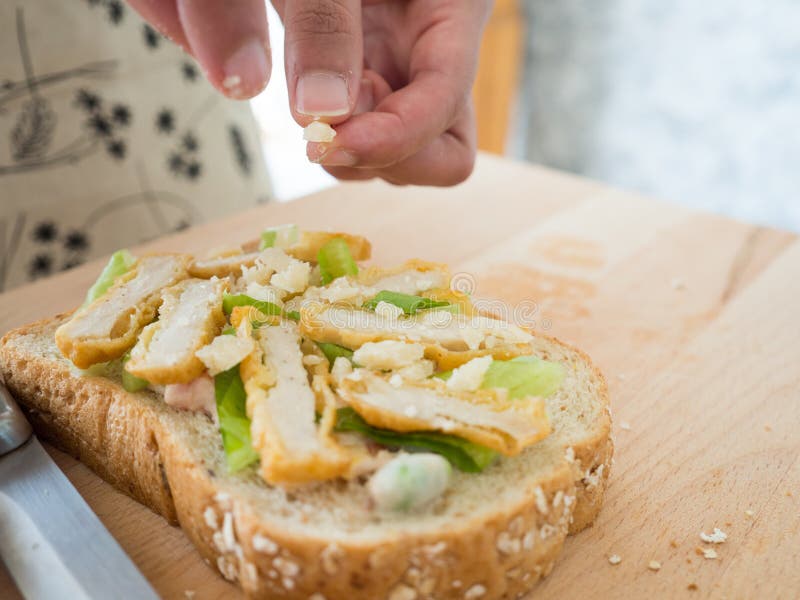 Preparing Sandwiches Breakfast Set. Stock Image - Image of home ...