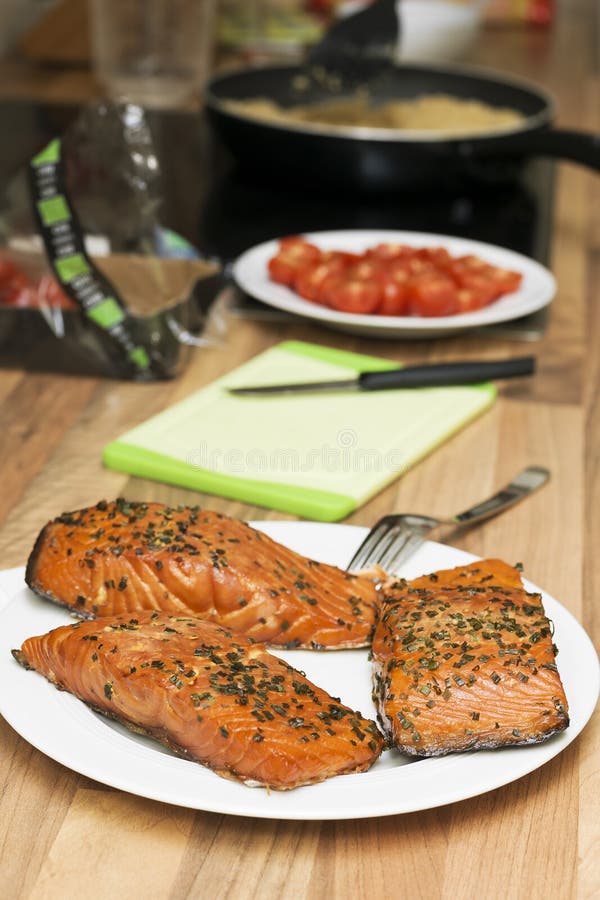 Preparing a seafood lunch stock photo. Image of kitchen - 28740690