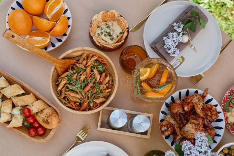 Preparing and Serving a Colorful Mediterranean Feast Stock Image ...