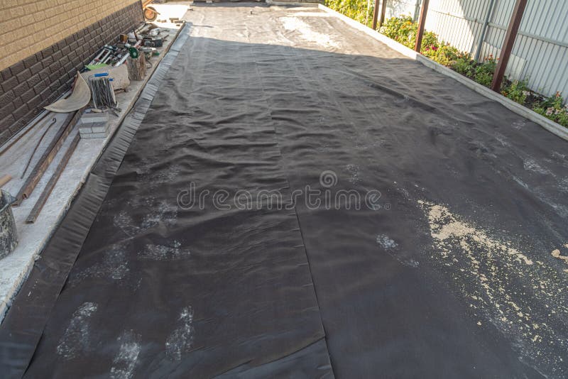 Preparing the Soil for Laying Paving Slabs. Editorial Stock Photo ...