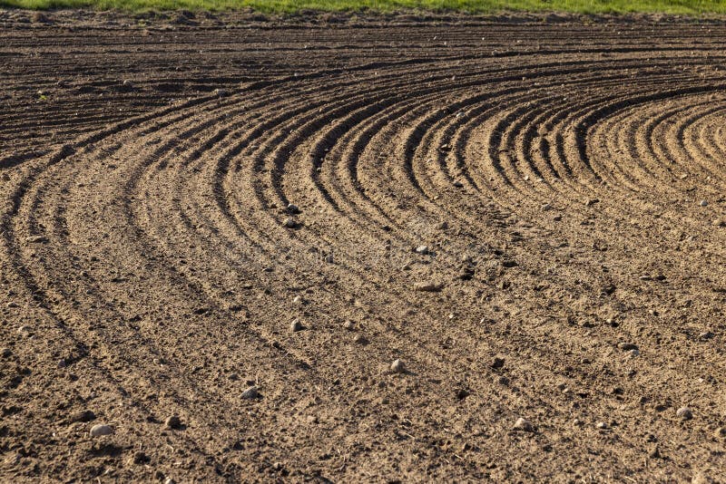 Preparing the Soil for Sowing in Spring Stock Photo - Image of furrow ...
