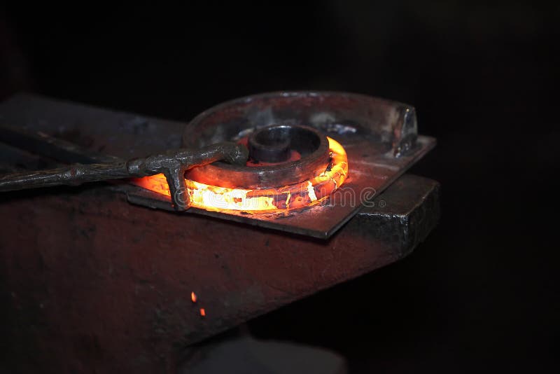 Preparing Some Figure from Hot Steel Stick Stock Photo - Image of ...