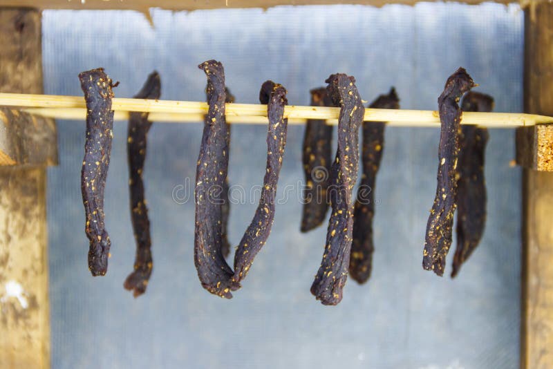 Preparing of South African Dried Meat or Biltong Stock Photo - Image of ...