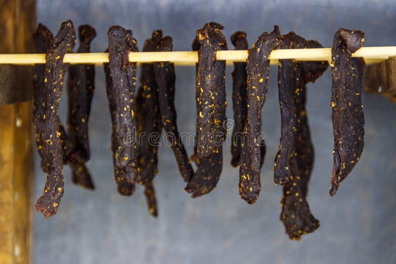 Preparing of South African Dried Meat or Biltong Stock Photo - Image of ...