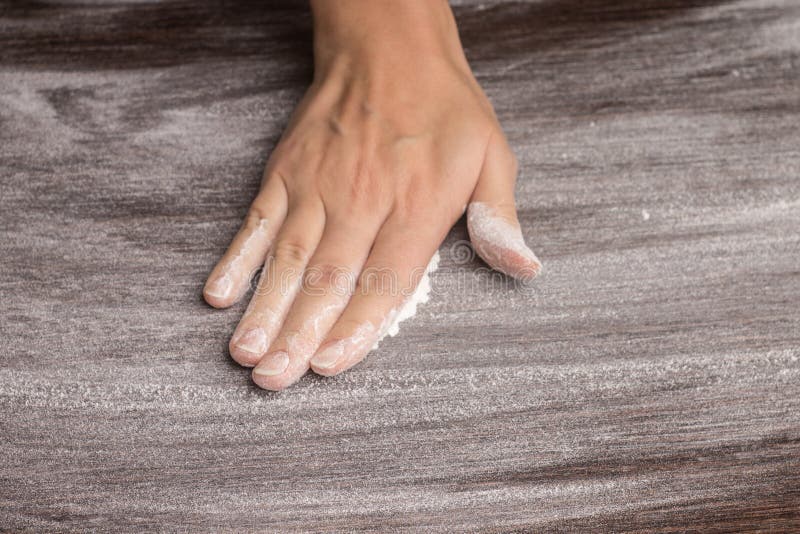 Preparing Table for Kneading of Dough Stock Image - Image of brown ...