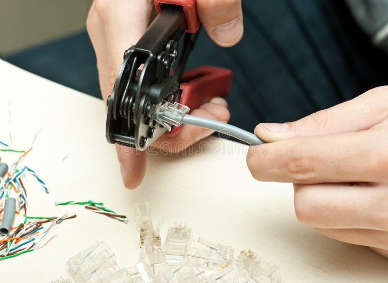 Preparing to install stock image. Image of ethernet, wire - 21270573