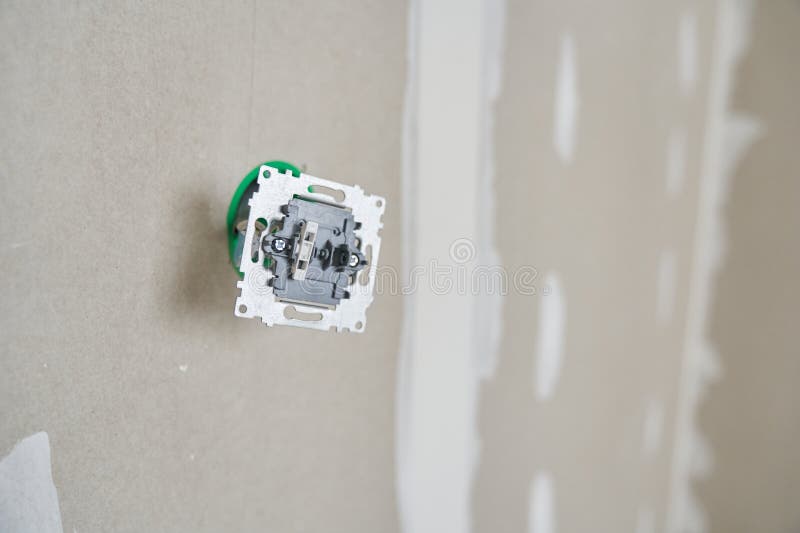 Preparing To Install the Outlet. Junction Box with Electrical Wires ...