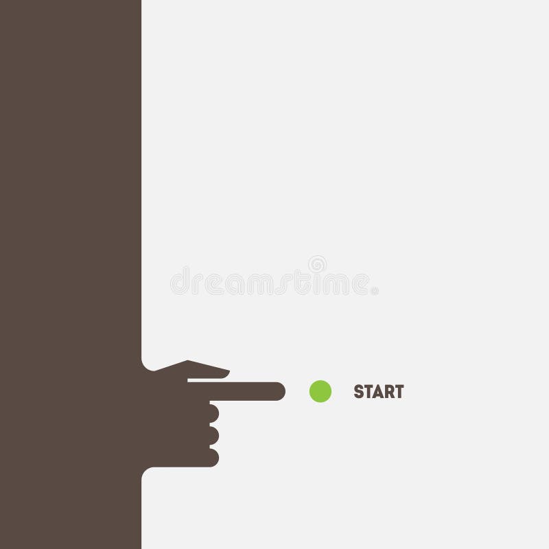 Preparing To Launch a Startup. a Hand with an Outstretched Index Finger ...