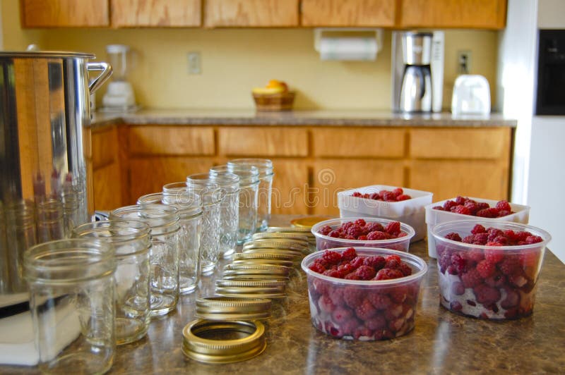 Preparing To Make Raspberry Jam Stock Photo - Image of produce, fresh ...